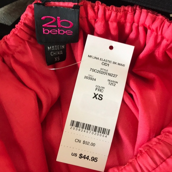 2B Bebe | Dresses | Nwt 2bbebe Adorable Redpink Maxi Dress | Poshmark